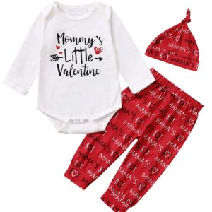 Happidoo Baby Boy Valentine's Day Outfit Newborn 1st Valentine's Day Clothes Little Mister Heart Breaker Bodysuit (White,0-3 Months)