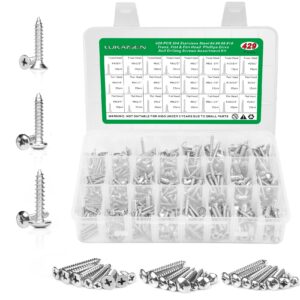 429pcs 304 stainless steel wood screw assortment kit, 4#6#8#10 truss, flat & pan head phillips drive sheet metal screws kit, 24 sizes drywall screws & cabinet screws & self tapping screws set