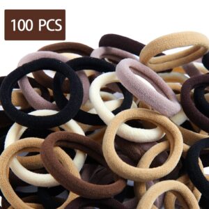 100pcs Hair Ties for Women No Damage Ponytail Holders Hair Ties for Thick Hair Elastic Thick Hair Ties Women Girls Seamless Thick