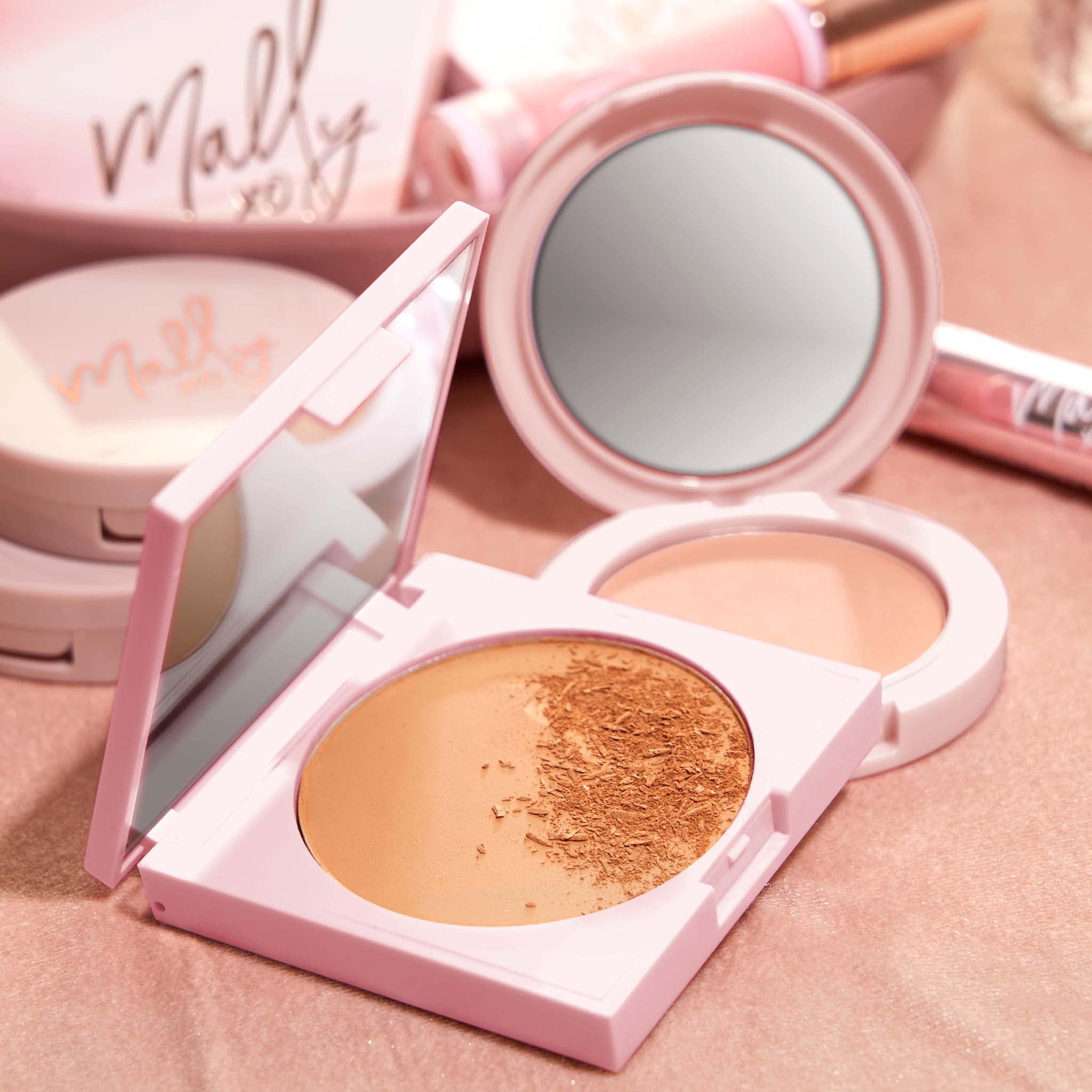 Mally Beauty Positive Radiance Skin Perfecting Highlighter, Liquid-Powder Luminous Formula, Sparkling Champagne