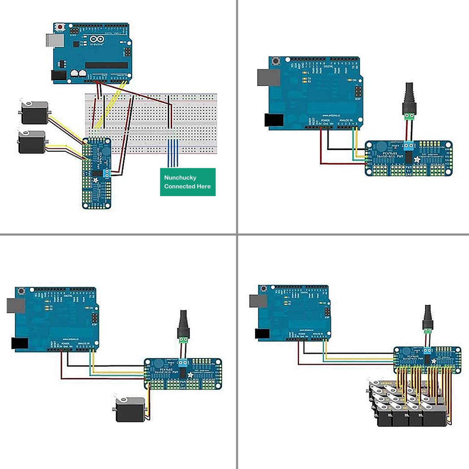 Alinan 2pcs PCA9685 16 Channel 12 Bit PWM Servo Motor Driver Board I2C IIC Module IIC Interface