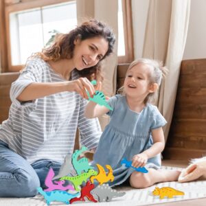 Wooden Dinosaur Puzzles for Toddlers 2-4, Stacking Dinosaur Blocks Toys for Kids 3-5, Toddler Montessori Toys for 2 3 4 Year Old Boy Girl Birthday Gifts