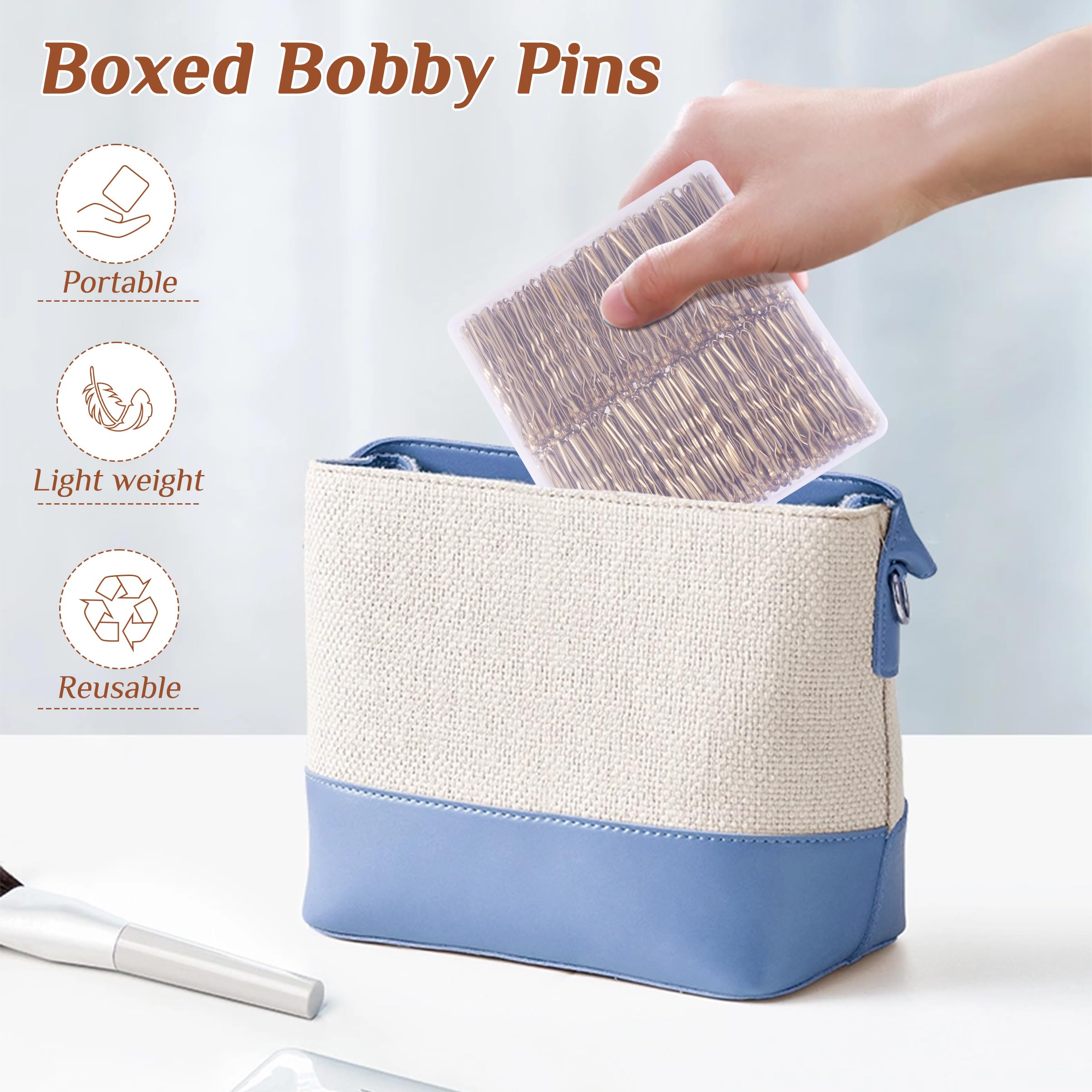 Bobby Pins Blonde Hair, 360 Pcs Blonde Bobby Pins, 2 Inch Premium Bobby Pin, Secure Hold Bobby Pins with store box, Hair Pins for Kids, Girls and Women