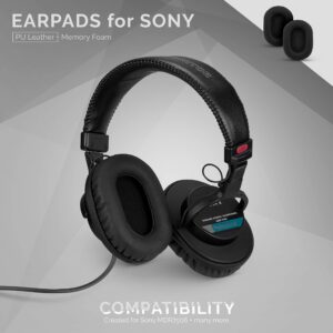 Replacement Earpads for Sony MDR 7506 with Cooling Gel & Micro Suede, Also Suitable for ATH-M50X, HyperX, Steelseries Arctis & Other Headphones, Black Ear Pads by Brainwavz