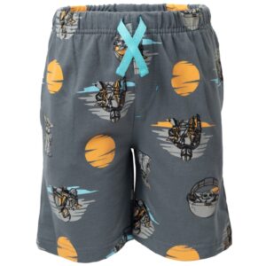 STAR WARS The Child The Mandalorian Little Boys T-Shirt and French Terry Shorts Outfit Set Blue/Gray 7-8