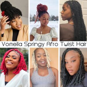 Springy Afro Twist Hair 8 Packs Marley Twist Braiding Hair Pre Separated Spring Twist Hair for Faux Locs Crochet Hair Kinky Twist for Braiding Synthetic Hair Extensions (1b#, 24inch(Pack of 8))