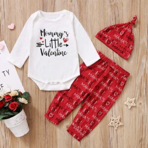 Happidoo Baby Boy Valentine's Day Outfit Newborn 1st Valentine's Day Clothes Little Mister Heart Breaker Bodysuit (White,0-3 Months)