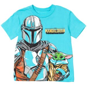 STAR WARS The Child The Mandalorian Little Boys T-Shirt and French Terry Shorts Outfit Set Blue/Gray 7-8