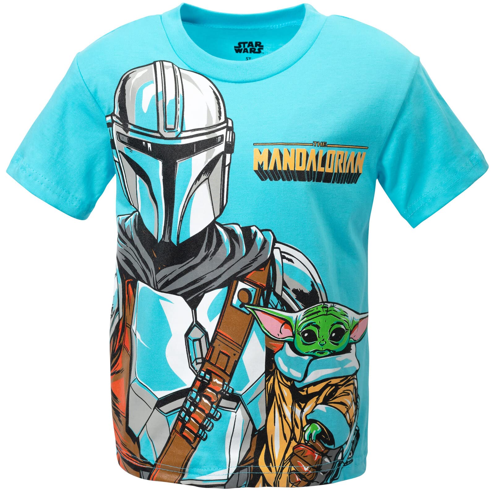 STAR WARS The Child The Mandalorian Little Boys T-Shirt and French Terry Shorts Outfit Set Blue/Gray 7-8