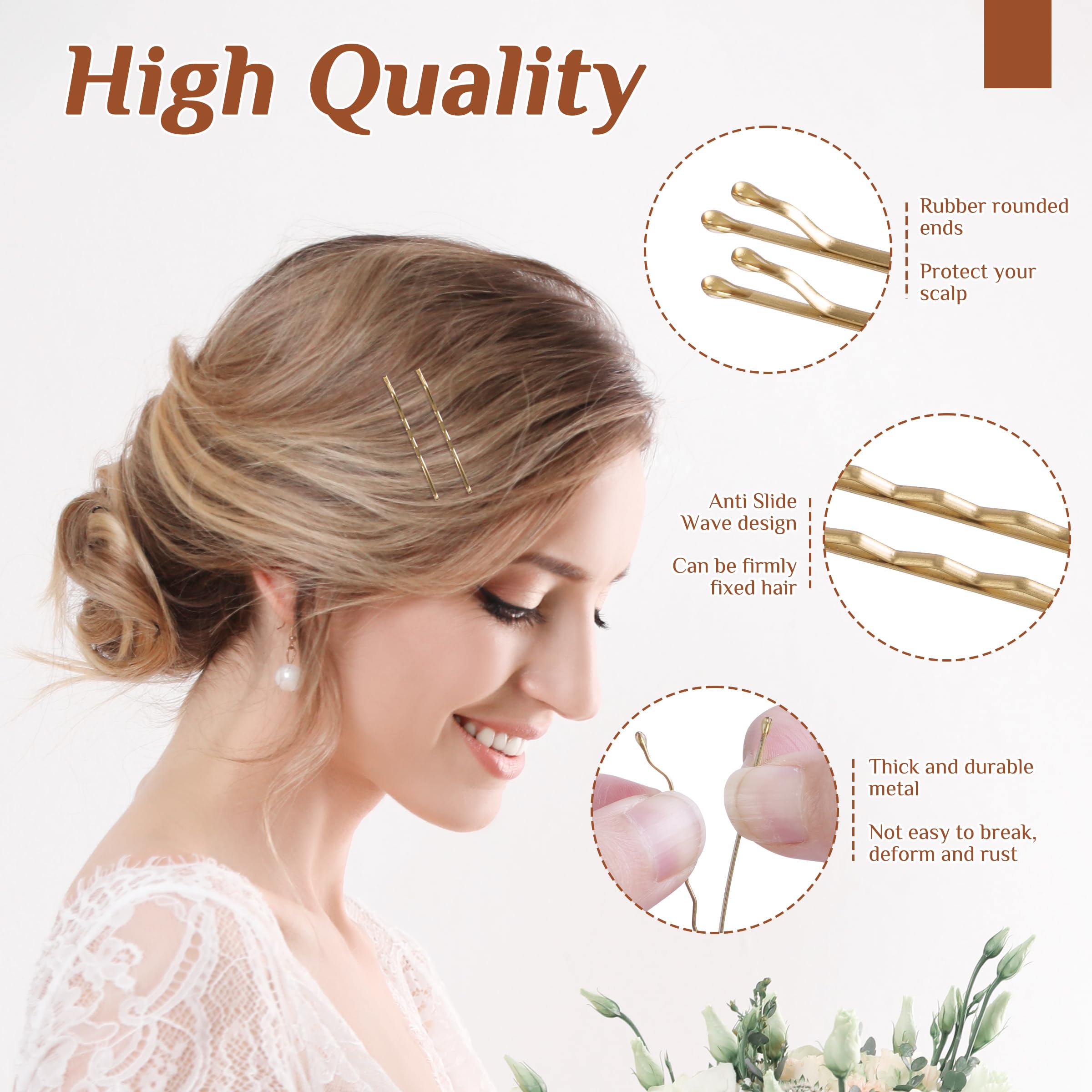 Bobby Pins Blonde Hair, 360 Pcs Blonde Bobby Pins, 2 Inch Premium Bobby Pin, Secure Hold Bobby Pins with store box, Hair Pins for Kids, Girls and Women