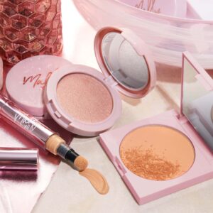 Mally Beauty Positive Radiance Skin Perfecting Highlighter, Liquid-Powder Luminous Formula, Sparkling Champagne