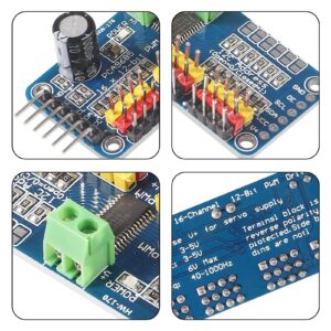 Alinan 2pcs PCA9685 16 Channel 12 Bit PWM Servo Motor Driver Board I2C IIC Module IIC Interface