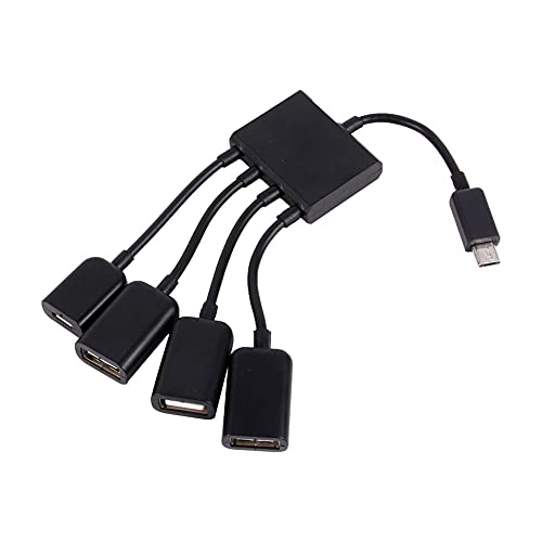 Micro USB OTG Host Hub Cable, Micro USB OTG Host Hub Connector Multi Functional Practical Save Space for Indoor for Office