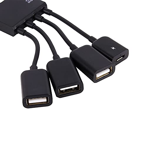 Micro USB OTG Host Hub Cable, Micro USB OTG Host Hub Connector Multi Functional Practical Save Space for Indoor for Office