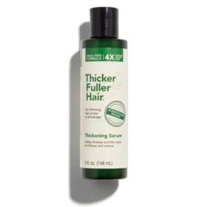 thicker fuller hair thickening serum - thinning hair treatment - hair volumizer serum with natural ingredients - fights breakage - 5 oz