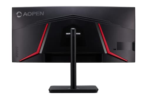 AOPEN by Acer 34HC5CUR Pbmiiphx 34" 1500R Curved Zero-Frame UWQHD (3440 x 1440) VA Gaming Monitor AMD FreeSync Premium Technology Up to 144Hz 1ms 21:9 2 x HDMI 2.0 Ports & 1 x Display Port 1.4, Black