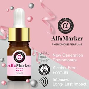 ALFAMARKER Flame Pheromone Perfume Oil for Women - (5ml rollon+5ml dropper) - Long-Lasting Fragrance