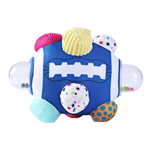 The Season Toys Football Bumpy Ball for Baby Cognitive Developmental, Baby Boys & Girls – Newborn to 36 Months Sensory Football Rattle Toy, Blue