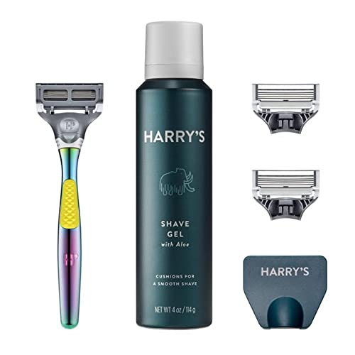 Harry's Pride Set with Pride Handle, 3 Razor Blade Refills, 4 Oz, Shaving Gel - Limited Edition Set