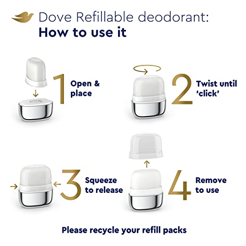 Dove Refillable Deodorant Starter Kit Deodorant For Women Cucumber & Green Tea 0% Aluminum 1.13 oz