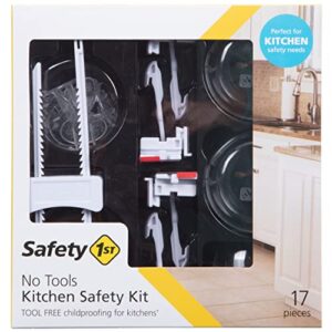 safety 1st room solutions: no-tools baby proof deluxe kitchen safety kit - includes outlet plugs, stove knob covers, cabinet, drawer, door locks, and more