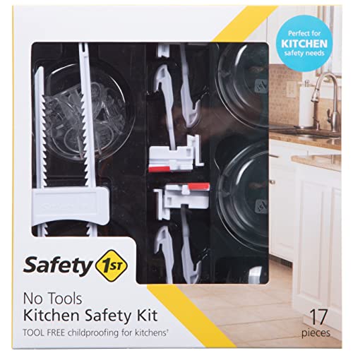 Safety 1st Room Solutions: No-Tools Baby Proof Deluxe Kitchen Safety Kit - Includes Outlet Plugs, Stove Knob Covers, Cabinet, Drawer, Door locks, and More