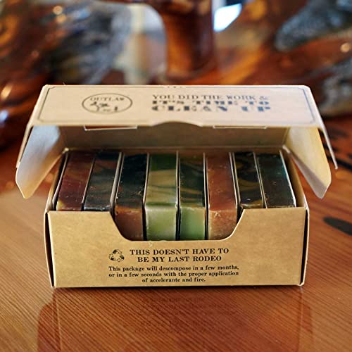 Unique Handmade Soap Samples - Try 8 Unconventional Popular Natural Soaps - Sample Set Soap for Men and Women - By Outlaw