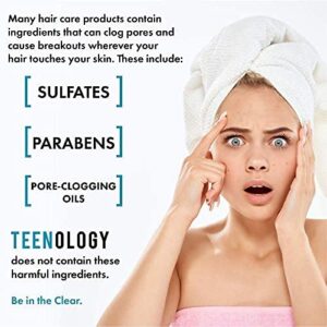 Teenology Leave-In Conditioning Detangler + Heat Protectant for Teens - Helps with Acne and Breakouts - Pink Grapefruit Scent 6 oz.