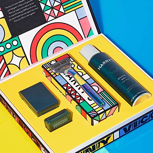 Harry's Pride Set with Pride Handle, 3 Razor Blade Refills, 4 Oz, Shaving Gel - Limited Edition Set