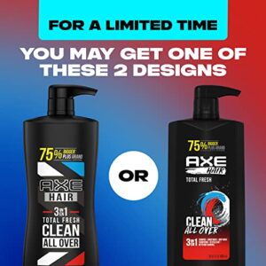 AXE 3-in-1 Body Wash, Shampoo and Conditioner - Easy Hair and Body Care for Men, Light and Fresh Scent, 28 oz (4 Pack)