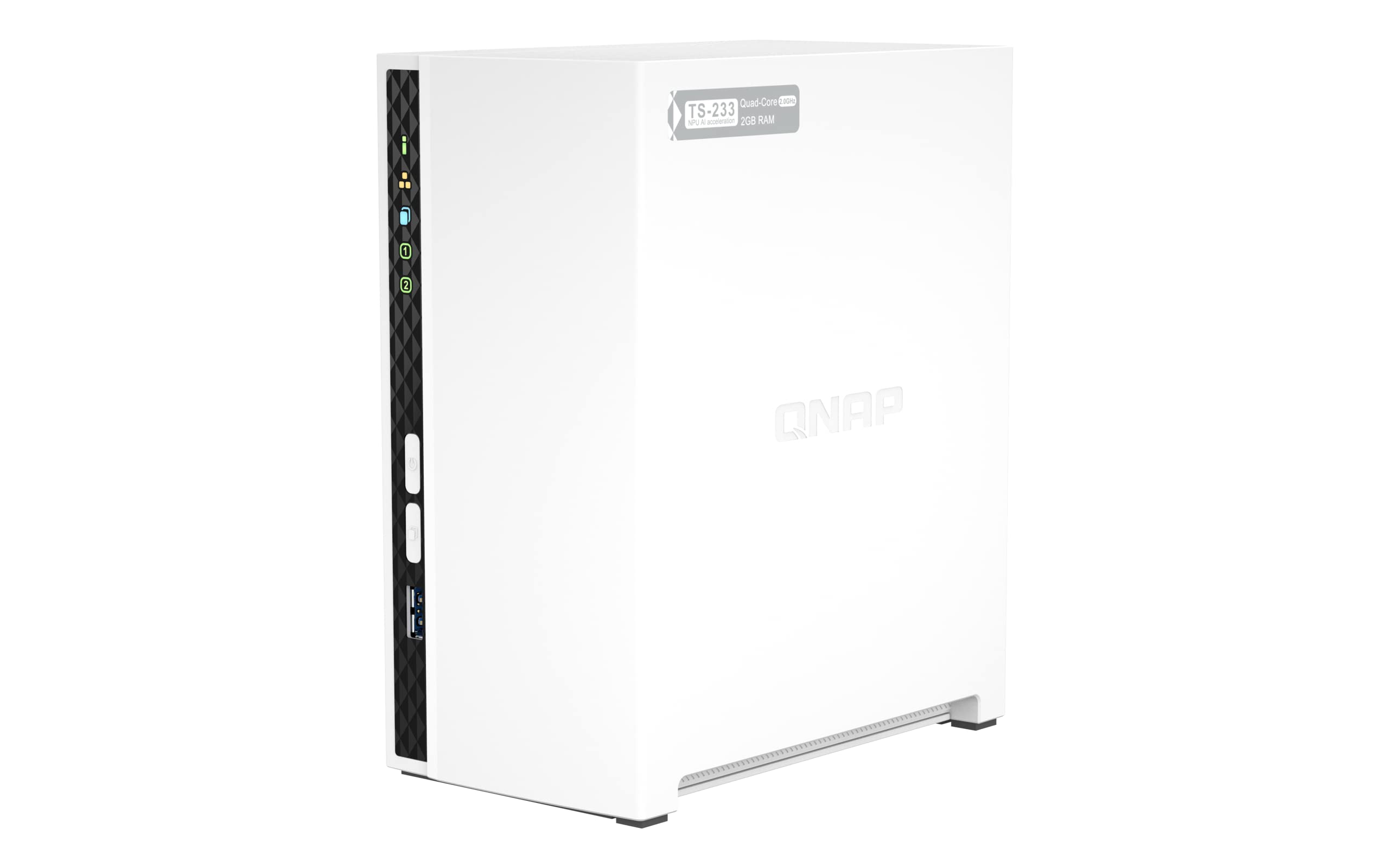 QNAP TS-233-US 2 Bay Affordable Desktop NAS with ARM Cortex-A55 Quad-core Processor and 2 GB RAM