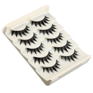 augenl 5pairs false eyelashes cute japanese style makeup thick eye lash extension,cosplay anime makeup eyelashes reusable lashes manga eye makeup tools (f539)