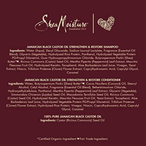 SheaMoisture Strengthen and Restore Shampoo, Conditioner and Body Care Oil Set for Dry Skin and Hair - Jamaican Black Castor Oil with Shea Butter