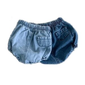 colorful childhood toddler denim bloomers shorts baby girls boys loose harem shorts 2pcs size 18-24months