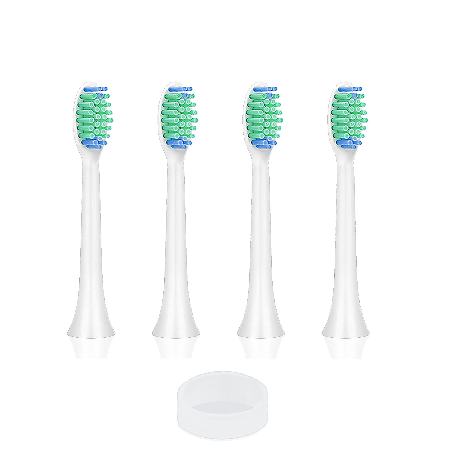 Auwish Electric Toothbrush Brush Head x 4 and Bottom Silicone Cover for Auwish Sonic Toothbrushes