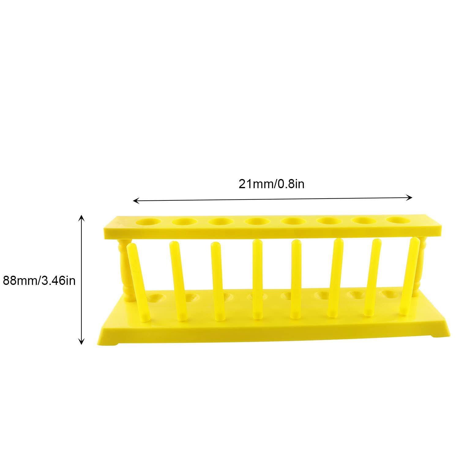 JCBIZ Test Tube Rack Teaching Instrument 8 Wells 8 Pins Removable Plastic Test Tube Holder Rack for Chemical Biophysics Experiment