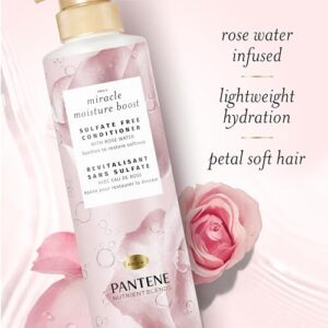 Pantene Nutrient Blends Miracle Moisture Boost Conditioner with Rose Water, 13.5 oz (Pack of 2)