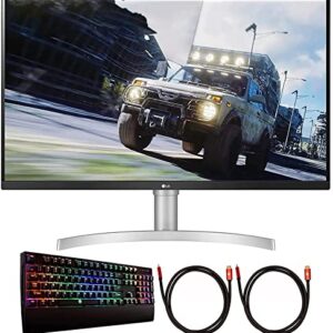 LG 32UN550-W 32" UHD 3840x2160 VA HDR10 AMD FreeSync Monitor Bundle with Deco Gear Mechanical Gaming Keyboard and 2X Deco Gear 6FT 4K HDMI 2.0 Cable