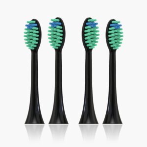 IntoCozy DY-108pro Replacement Toothbrush Heads Plaque Control Toothbrush Heads for Click-on Sonic Toothbrush, Reminder Bristles, Full Size, 4 Count