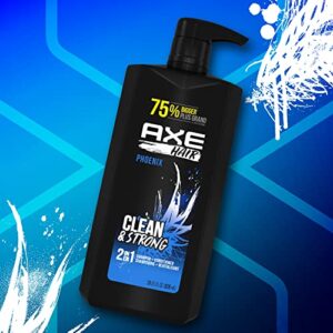 AXE Wash and Care for Clean and Strong Hair Phoenix 2-in-1 Shampoo and Conditioner Crushed Mint and Rosemary 100 percent Recycled Bottle 28 oz 4 Pack