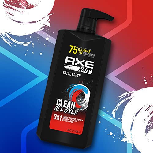 AXE 3-in-1 Body Wash, Shampoo and Conditioner - Easy Hair and Body Care for Men, Light and Fresh Scent, 28 oz (4 Pack)