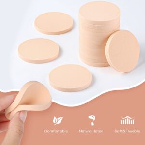 100 Pieces Round Makeup Sponges Cosmetic Sponge Round Primer Compact Powder Puff with Transparent Case Makeup Powder Puffs Makeup Applicator Sponge Make up Sponges for Makeup Foundation Cosmetic