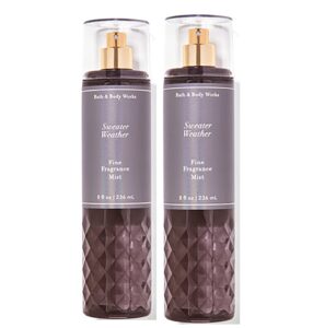 bath and body works sweater weather fine fragrance mists pack of 2 8 oz. bottles (sweater weather)