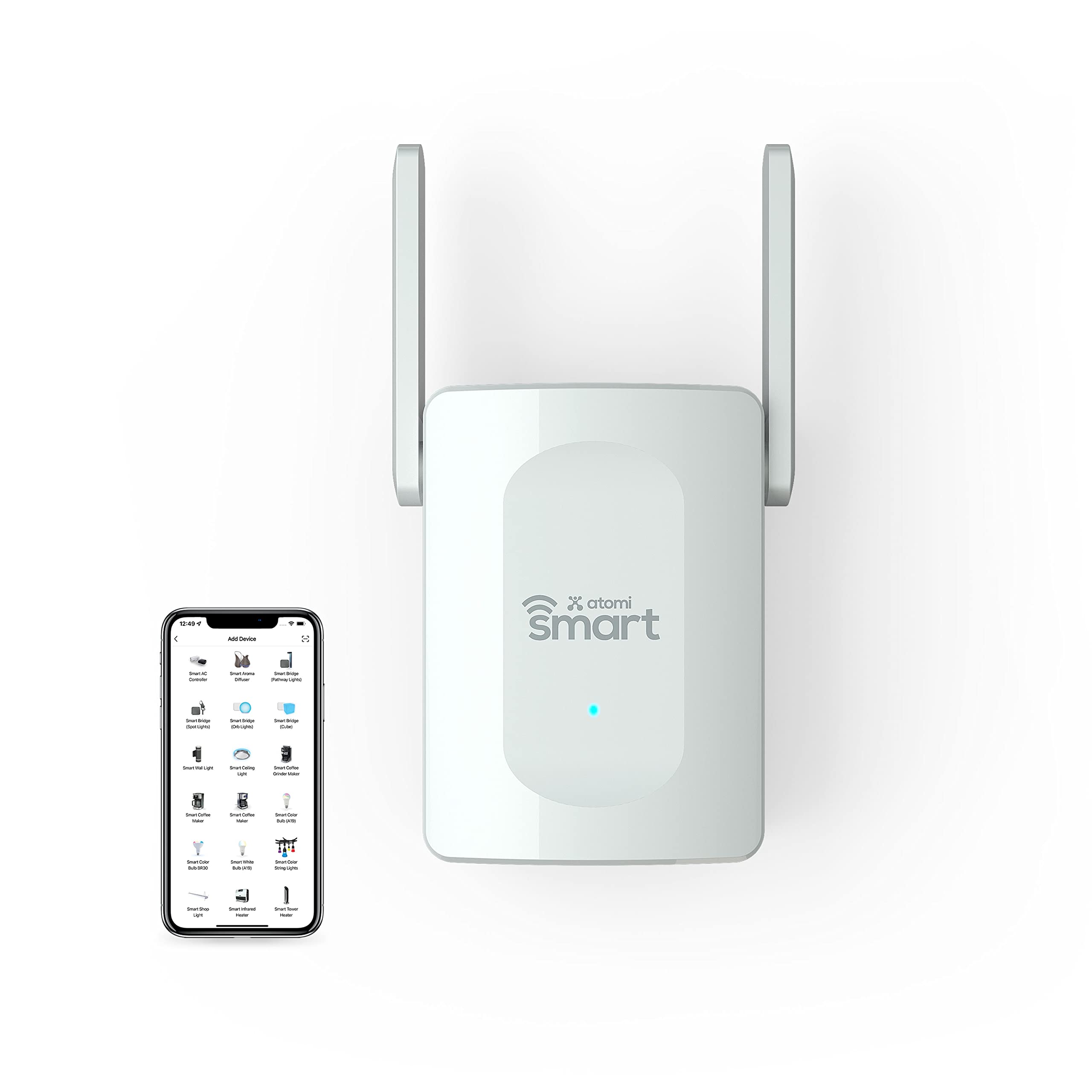 Atomi Smart WiFi 2.4GHz Converter - Quick and Easy Setup, Compact, Portable, Dual Antennas, Universal Compatibility, Easily Connect your Atomi Smart Devices, Uninterrupted Connection