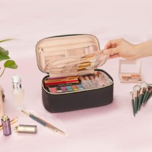 OCHEAL Clear Makeup Bags Small Cosmetic Bag Portable Cute Transparent Travel Makeup Bag with zipper for Women and Girls Cosmetics Toiletries storage Organizer Pouch-Rose Gold