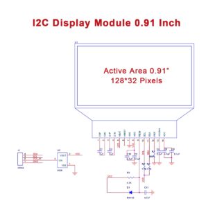 Hosyond 5 Pcs 0.91 Inch I2C OLED Display Module IIC OLED Screen DC 3.3V~5V Compatible with Arduino Raspberry PI (White Display Color)