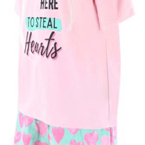 Unique Baby Boys Valentines Here To Steal Hearts Shorts Set Outfit (4Y, Pink)