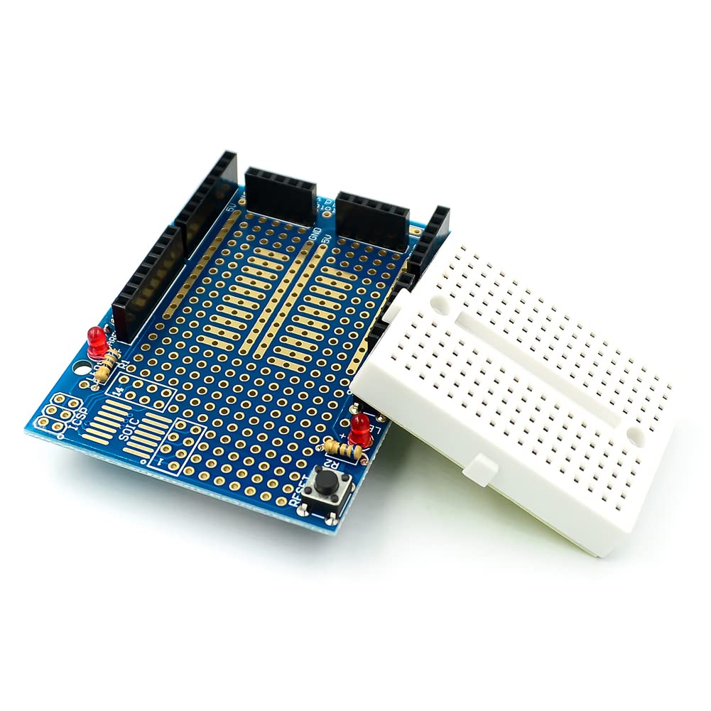 UNO R3 Proto Shield Prototype Expansion Board with SYB-170 Mini Breadboard Based for Arduino UNO R3 ProtoShield 4PCS