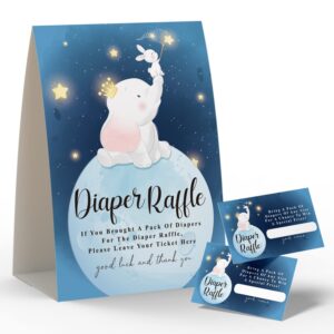 diaper raffle tickets for baby shower sign，baby shower invitations with diaper raffle cards - baby gender neutral tickets(1 sign with 50 raffle tickets) toctose018