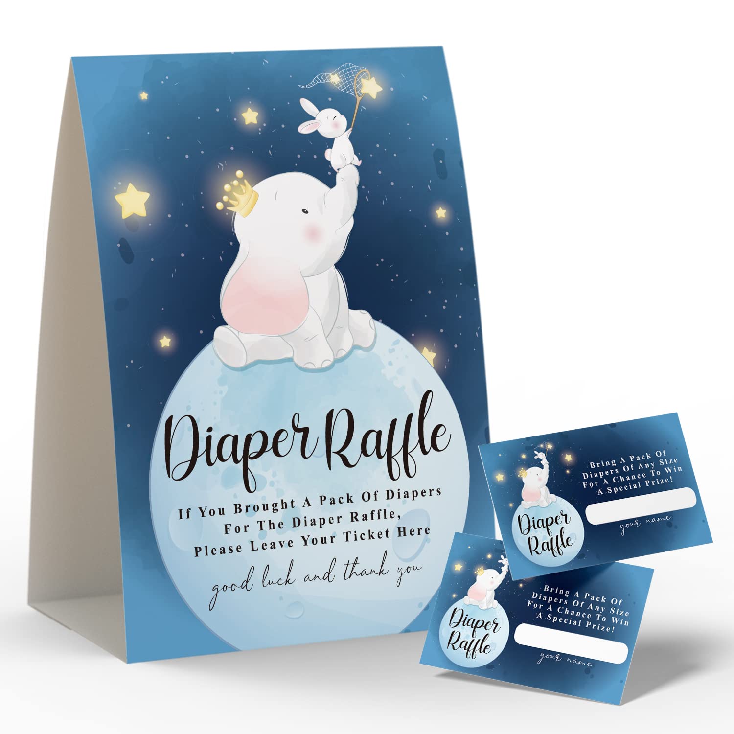 Diaper Raffle Tickets for Baby Shower Sign，Baby Shower Invitations with Diaper Raffle Cards - Baby gender neutral tickets(1 Sign with 50 Raffle Tickets) Toctose018